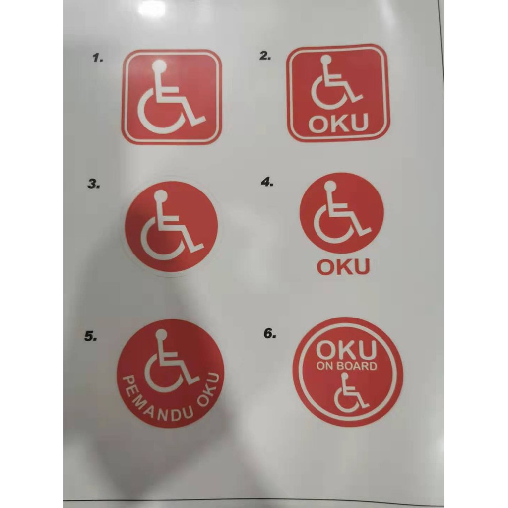 OKU Sticker Car Sign Windscreen Sticker Pelekat Kereta Standard Size ...