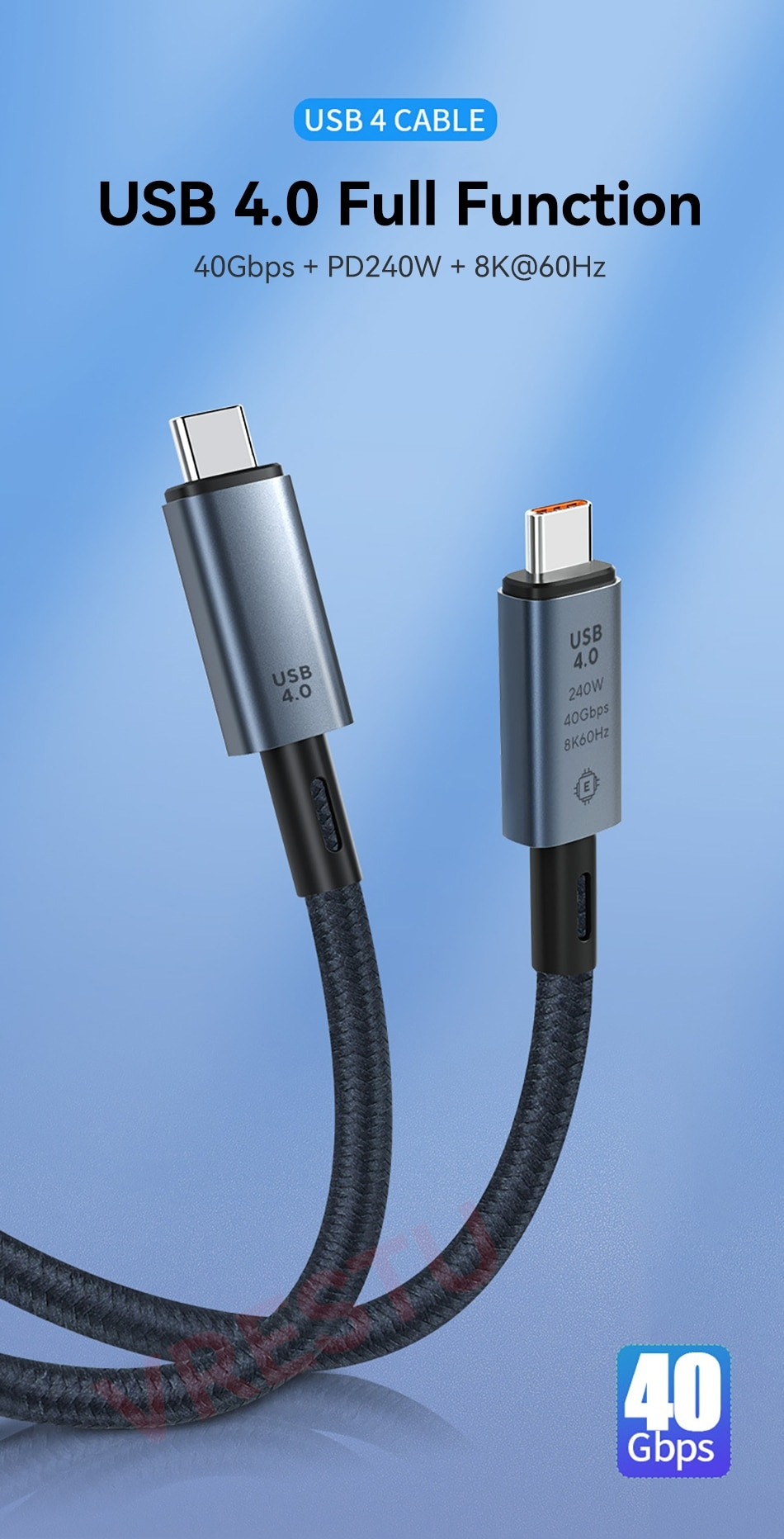 USB4 V2 Type C 80Gbps USB C PD 240W 16K 60Hz Compatible Audio Video ...