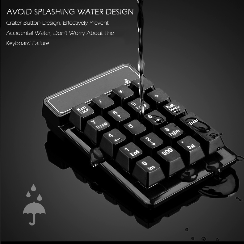 19 Keys USB Mechanical feel Wire numeric keypad Keyboard Mini number keycaps Numpad Keyboard for ...