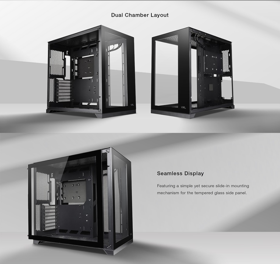 TECWARE VXL Dual Chamber / VXR TG ATX Gaming Case Chasis (BLACK / WHITE ...