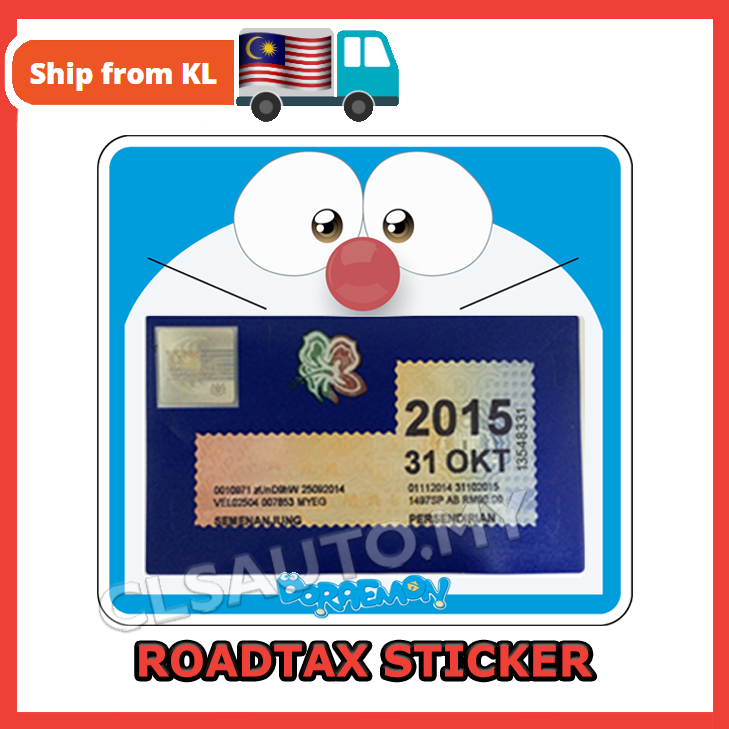 Car Roadtax Sticker Cute Cartoon Design Road Tax Pelekat Kereta Rotex ...