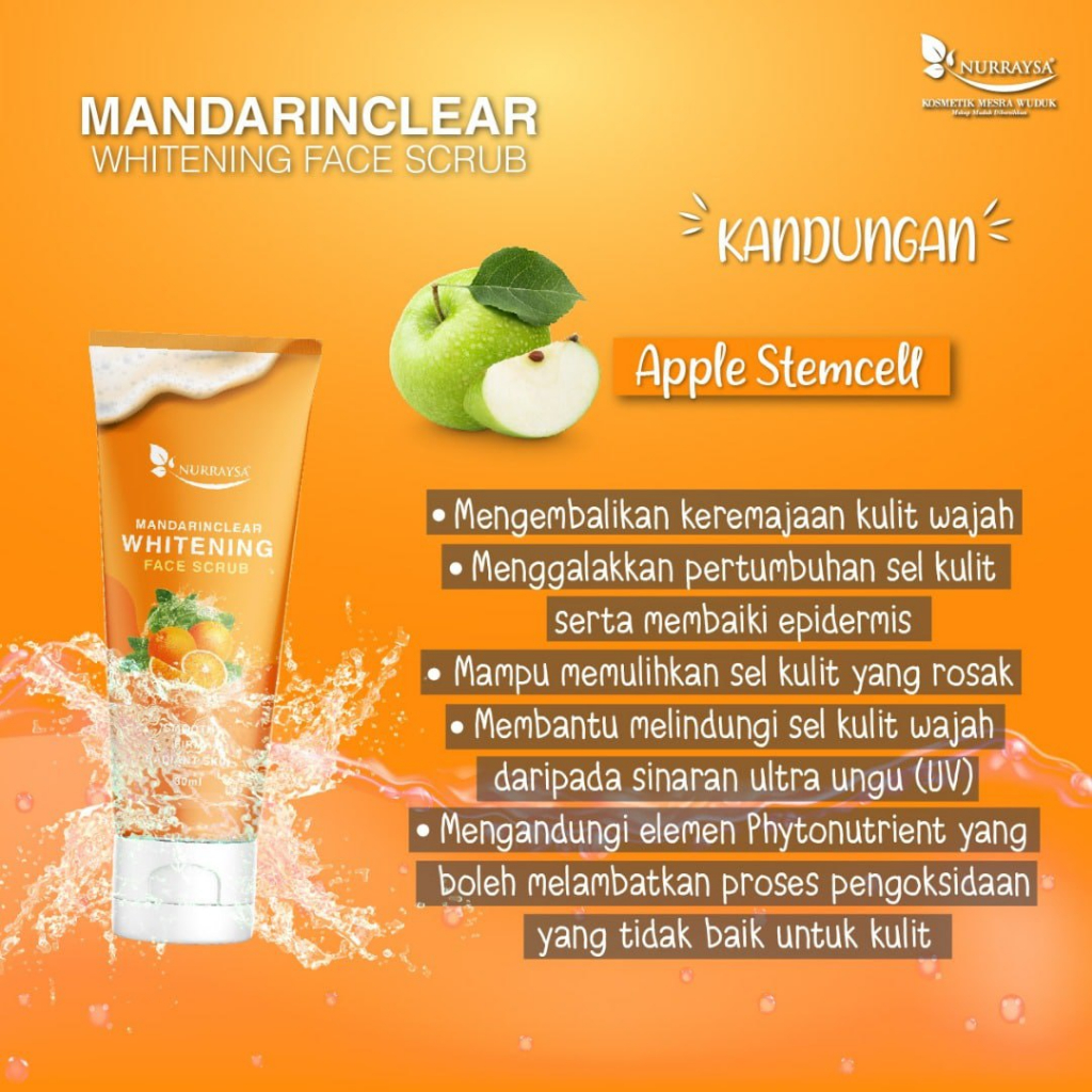 Original Nurraysa Whitening Face Scrub MandarinClear Gel Pencuci Muka ...