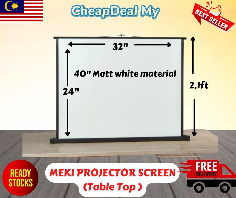 Skrin projektor atas meja Meki /Meki Table top projector screen all ...
