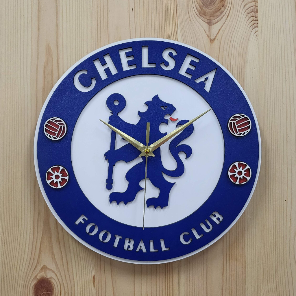 Jam Dinding Bola Sepak 30cm | Wall Clock Football Club EPL | Wooden ...