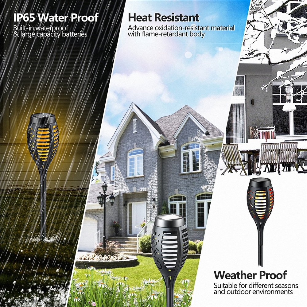 Lampu Pelita Solar LED Waterproof Viral Flickering Flame Torch Fire ...