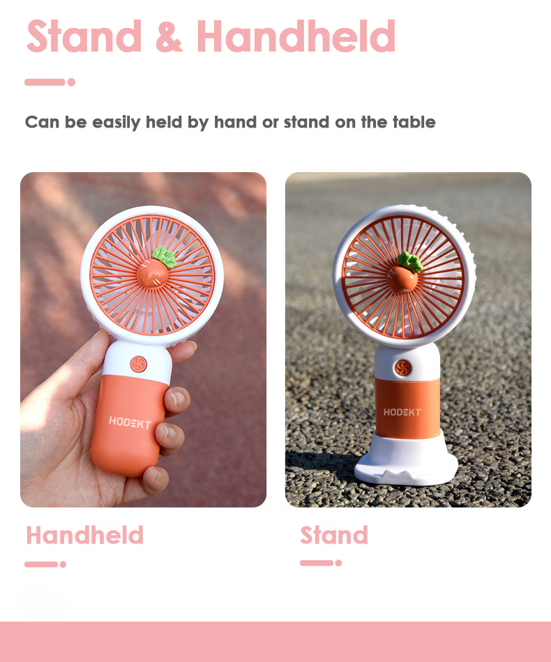 HODEKT Kipas Mini Fan Portable Hand Table Mini Clip Fan USB Charge ...