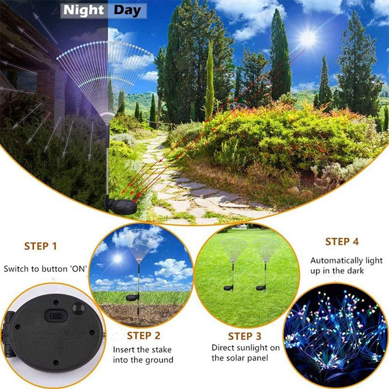 2025 Viral LED Firework Solar Light Outdoor Waterproof Garden Lampu ...