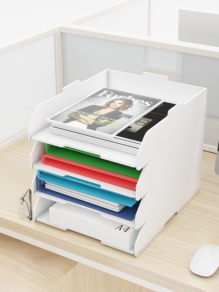 Desktop Rack Office File Holder Stationery Storage A4 Folder Holder Rak ...