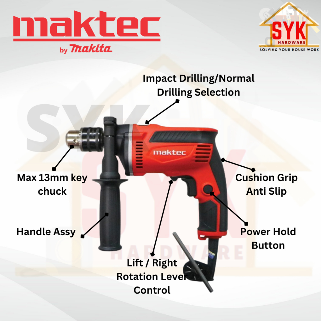 SYK Maktec By Makita MT817X100 Percussion Drill Set Electric Hand Drill ...