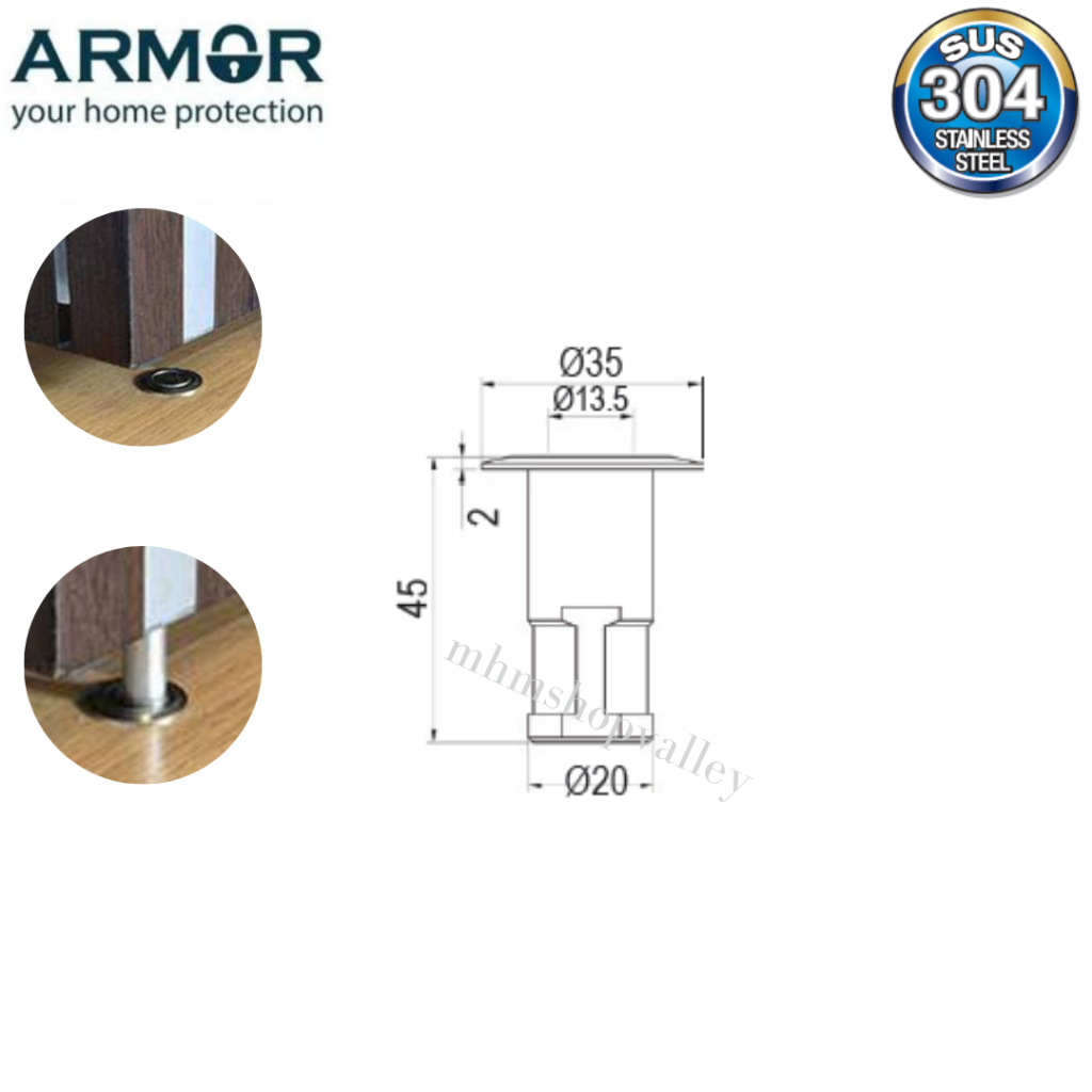 Armor Stainless Steel SUS304 ADS-120 12mm / ADS-130 13mm Dust Socket ...