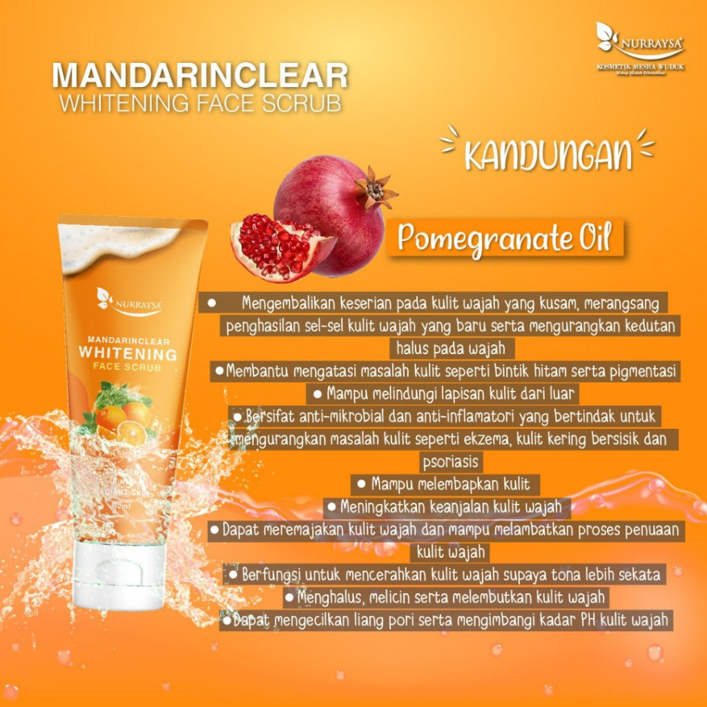 Original Nurraysa Whitening Face Scrub MandarinClear Gel Pencuci Muka ...