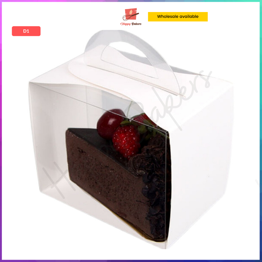 Rectangle Cake Box With Cardboard Base | PET Plastic | For Cakes ...