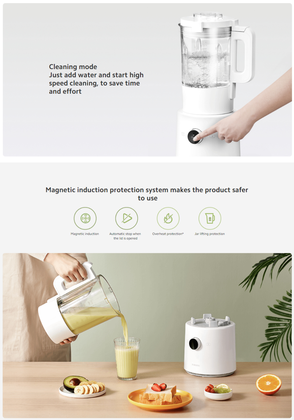 Xiaomi Mijia Smart Blender 1000W High Speed Juice Mixer 8 Gear Upright ...