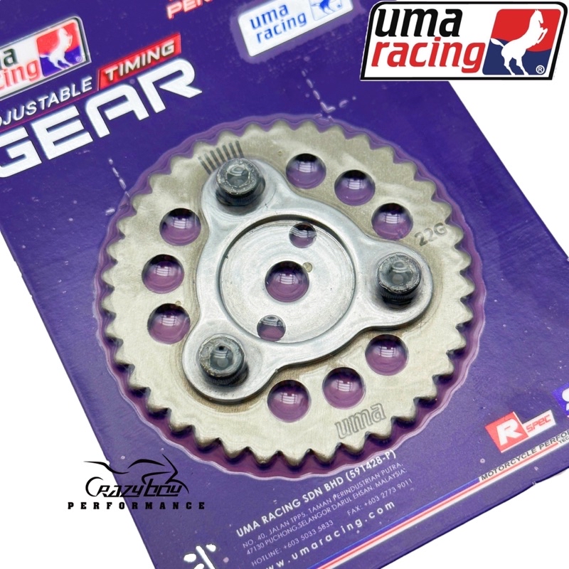 UMA RACING TIMING GEAR CNC ADJUSTABLE Y15ZR LC135 FZ150 100% ORIGINAL ...