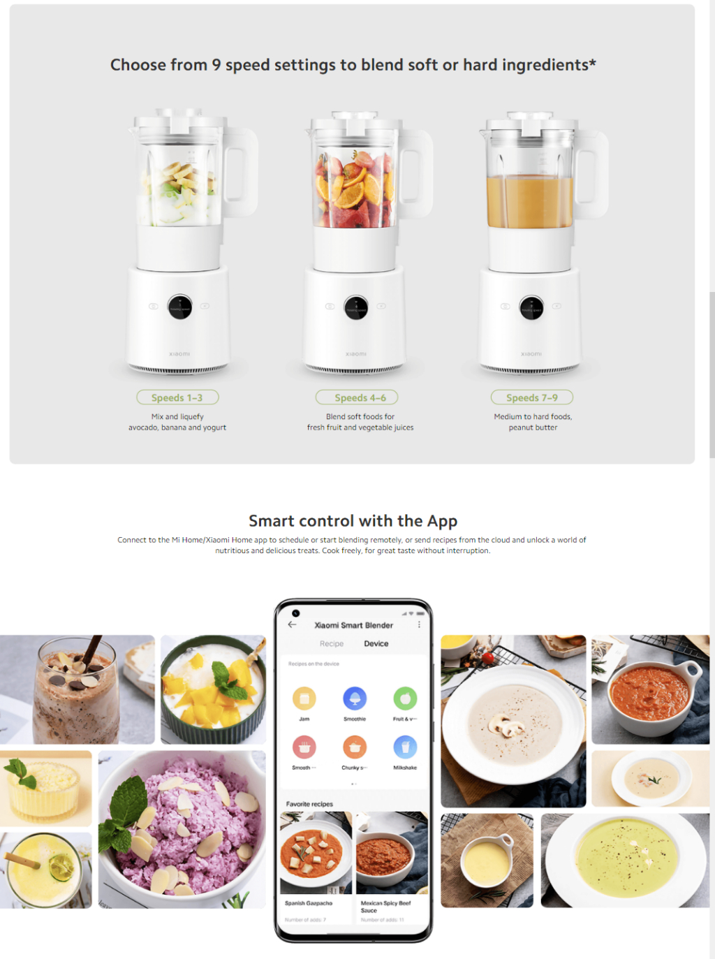 Xiaomi Mijia Smart Blender 1000W High Speed Juice Mixer 8 Gear Upright ...