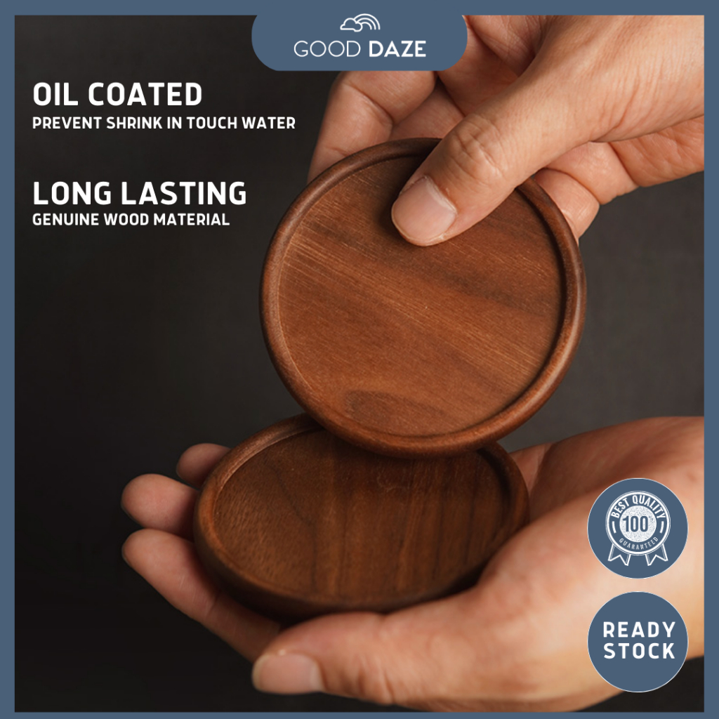 【GOOD DAZE】Wood Coasters Drink Mat Glass Mat Wood Coaster Cup Set Mug ...
