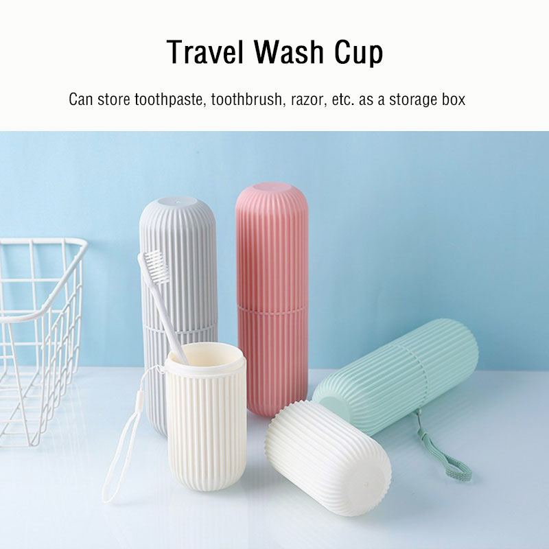 Travel Toiletries Storage Cup Portable Toothbrush Cup Case Toothpaste ...