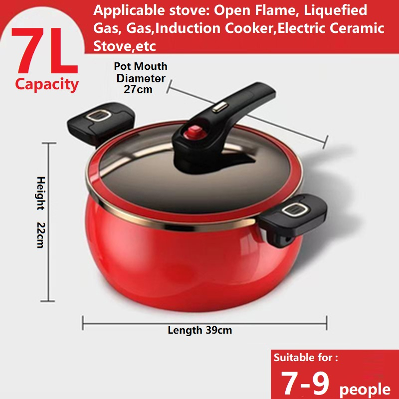 7L Multifunction Micro Pressure Pot Premium Enamel Pot Soup Pot ...