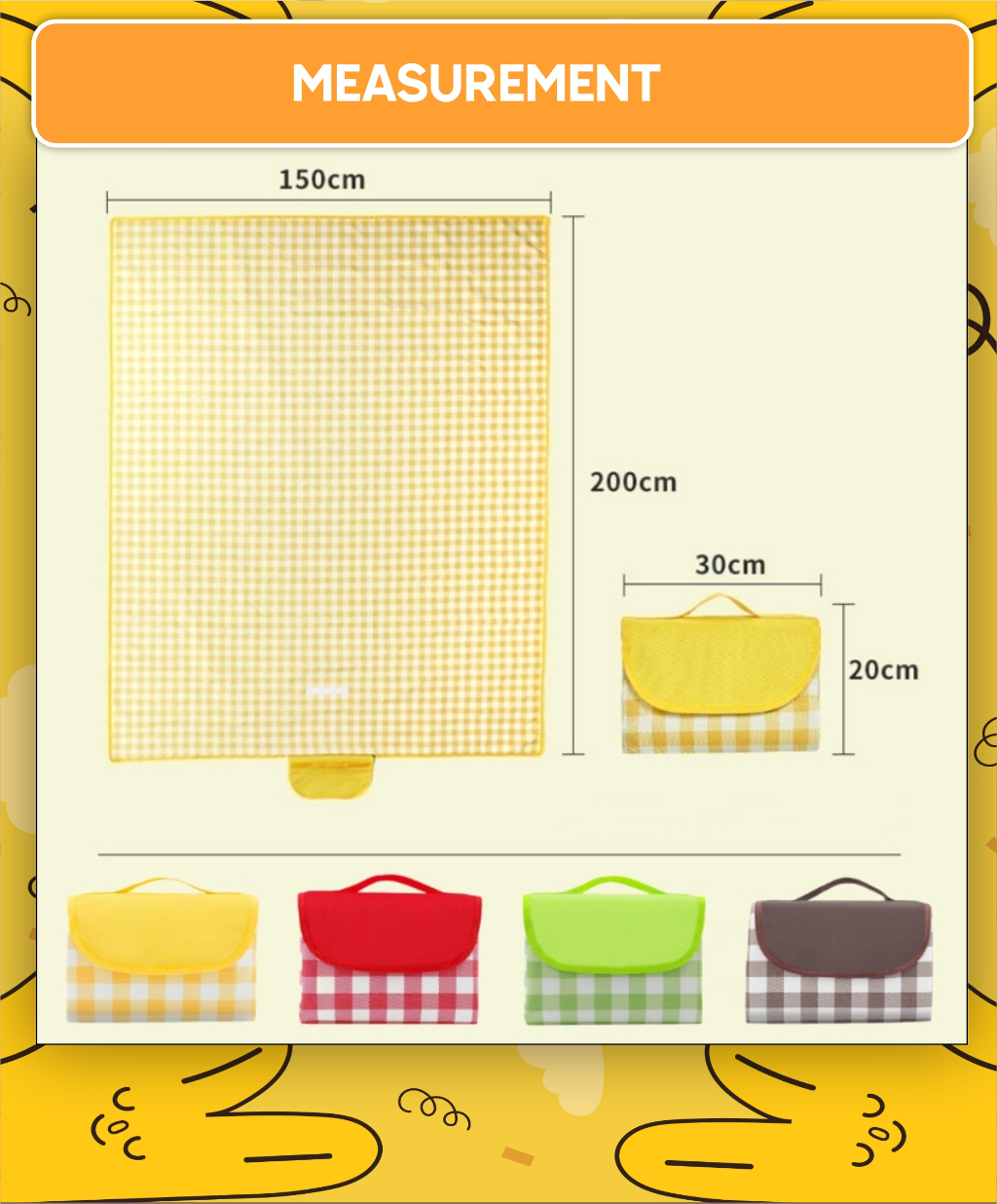 Picnic Mat 145*200cm Foldable Tikar Picnic Waterproof Camping Mat ...