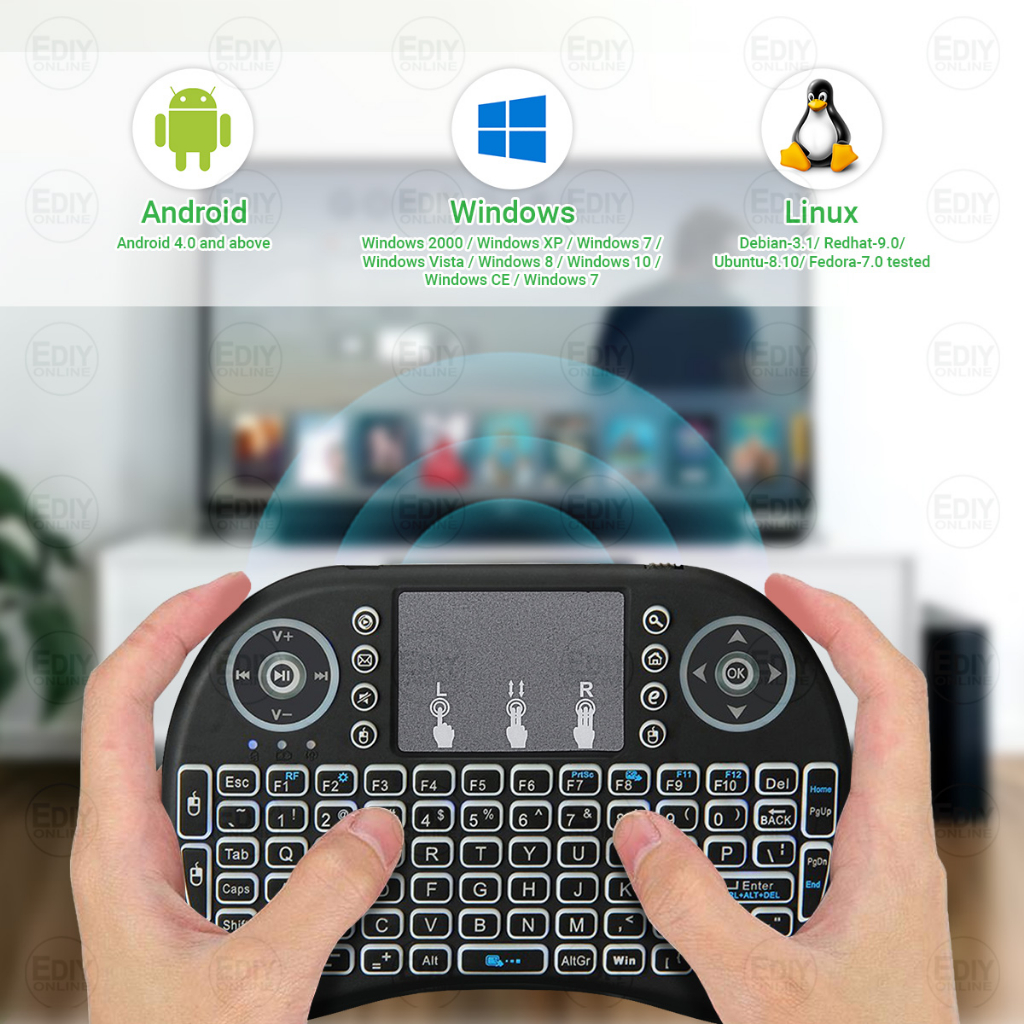 i8 Mini Wireless Keyboard Air Mouse 2.4GHz Remote Control PC Google Android TV SMART MX350 Evpad ...