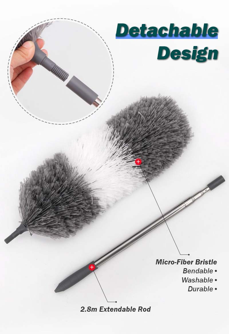 Extendable Microfiber Duster for Cleaning Extra Long 280CM Dust Cleaner ...