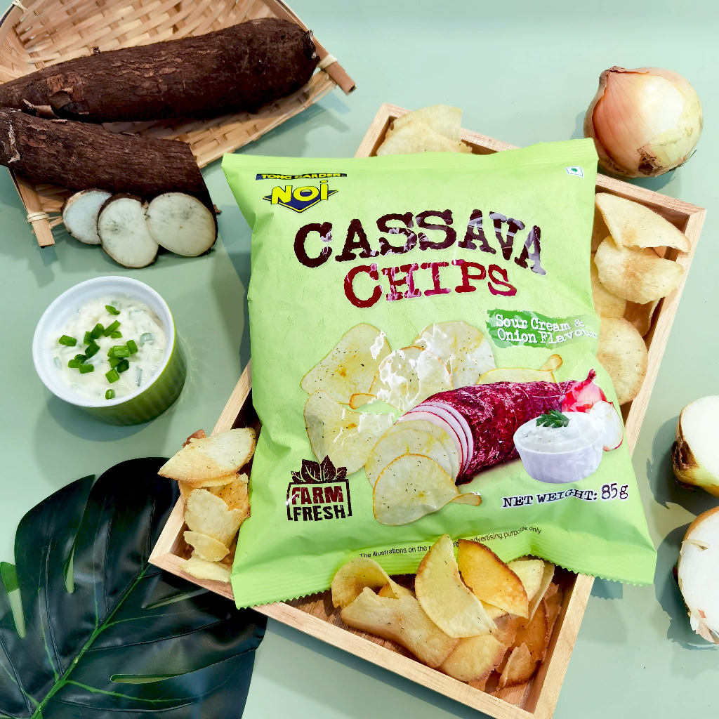 NOI Sour Cream & Onion Cassava Chips 40g x 3 packets [best before 6 Nov ...