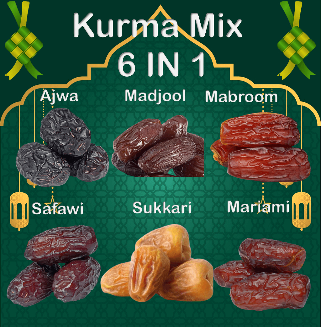 Mix Kurma Almadinah 6 in1 & 4 in 1 Ajwa, Mariami, Safawi, Mabroom ...