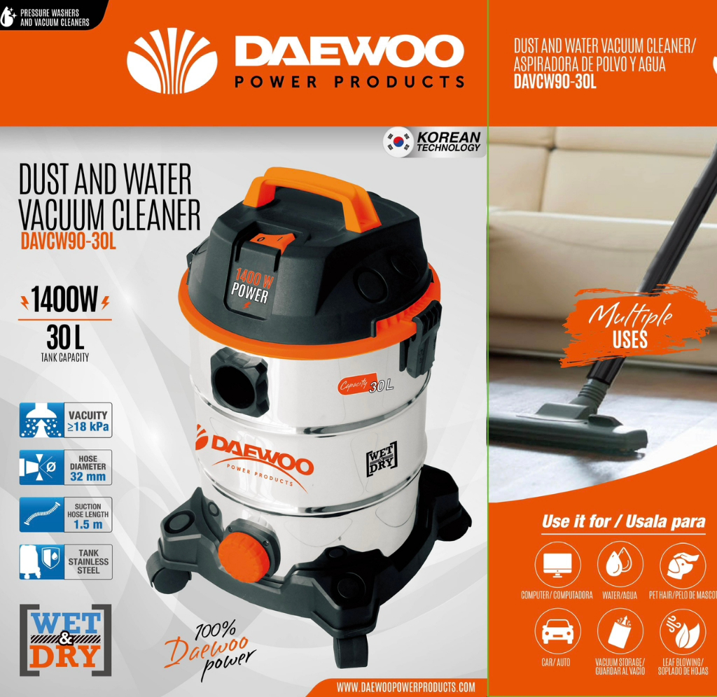 DIY Online4u - DAEWOO VACUUM CLEANER 15L 20L 30L WET AND DRY 1200W ...