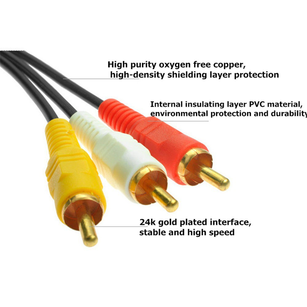 RCA Cable 1.5M - 20 Meter High Quality 3RCA to 3 Male Audio Video AV ...