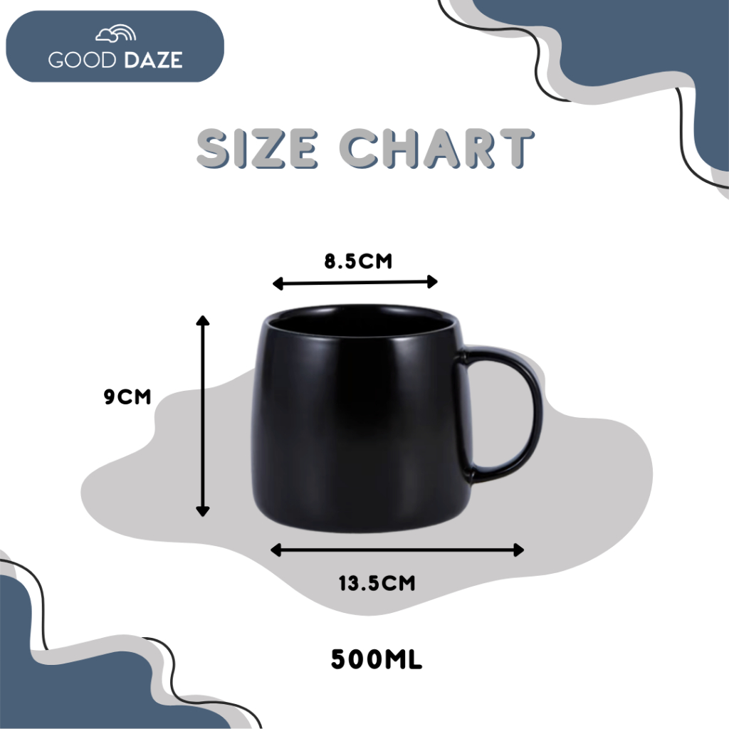 GOOD DAZE 500ml Ceramic Big Mug Coffee Cup Office tea mug 马克杯办公室水杯 Mug ...