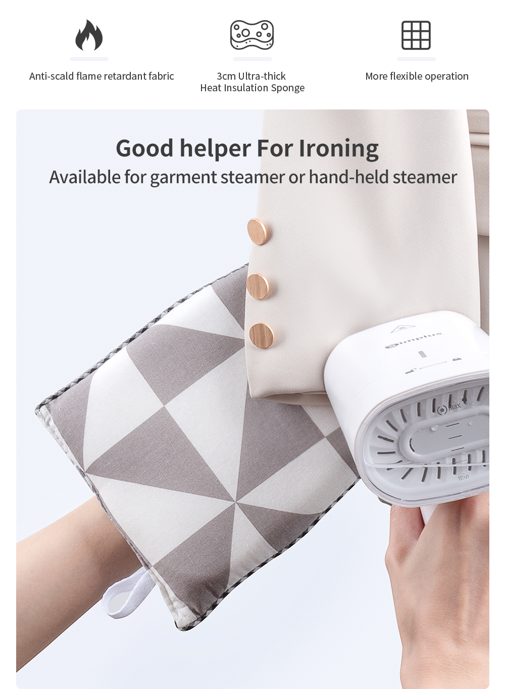 Simplus Ironing Glove Handheld Glove Heat Resistant Mini Iron Board ...