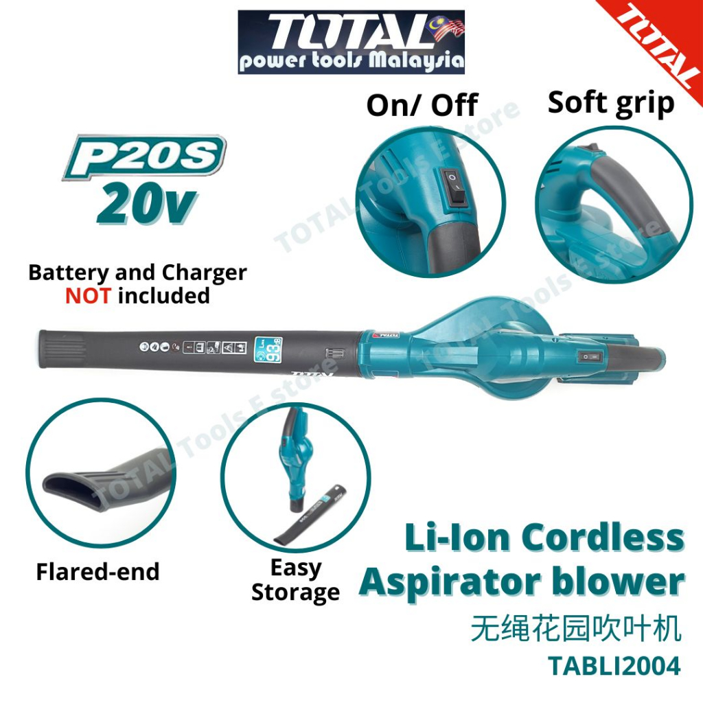 TOTAL P20s 20v Series Li-ion Cordless leaf blower , Dust blower, Garden ...