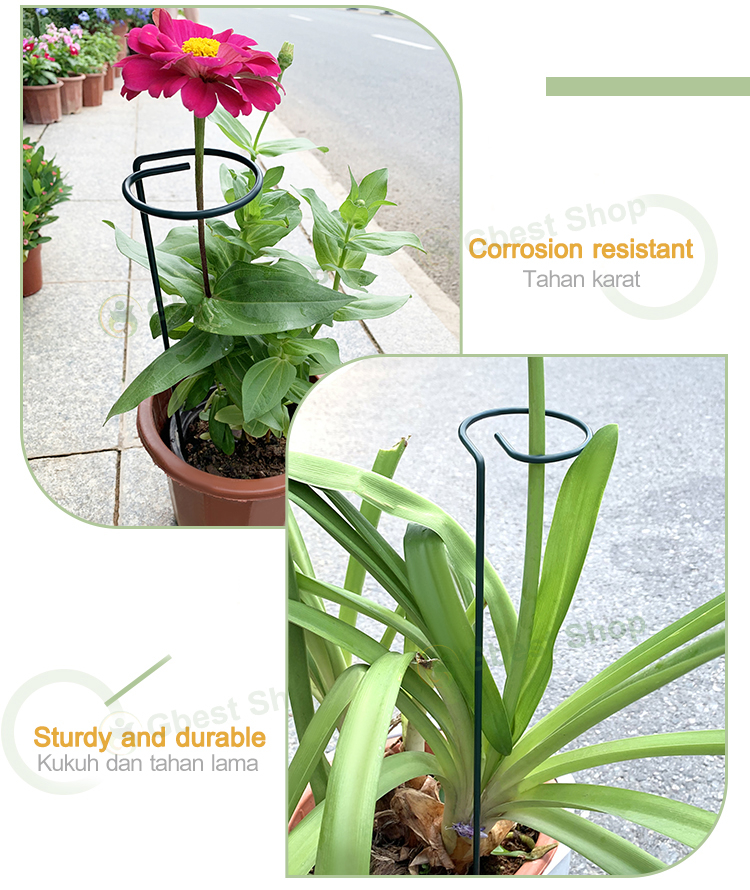 Metal Flower Stand Plant Climbing Pole Support Bonsai Stake Backyard ...