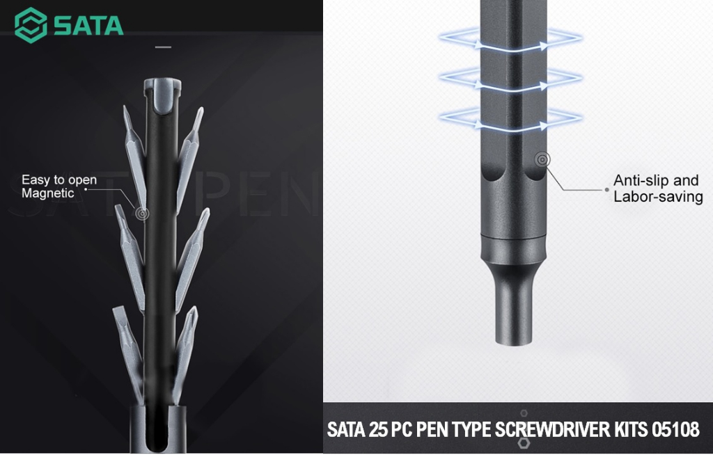 SATA 05108 25pcs Pen Type Precision Screwdriver Kit | Shopee Malaysia