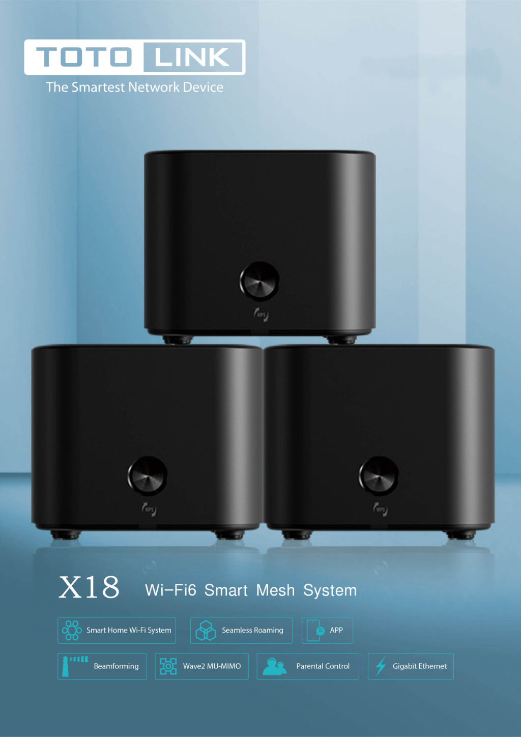 Totolink X18(2 Pack) AX1800 Dual Band WiFi6 Smart Mesh System Wide ...