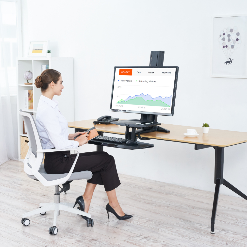 Nb North Bayou Sit Stand Workstation TV Sliding Stand Rack Desk Table ...