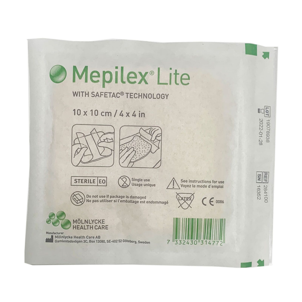 MOLNLYCKE Mepilex Lite Thin Foam Dressing 10cm x 10cm 5's 284100 (EXP11 ...