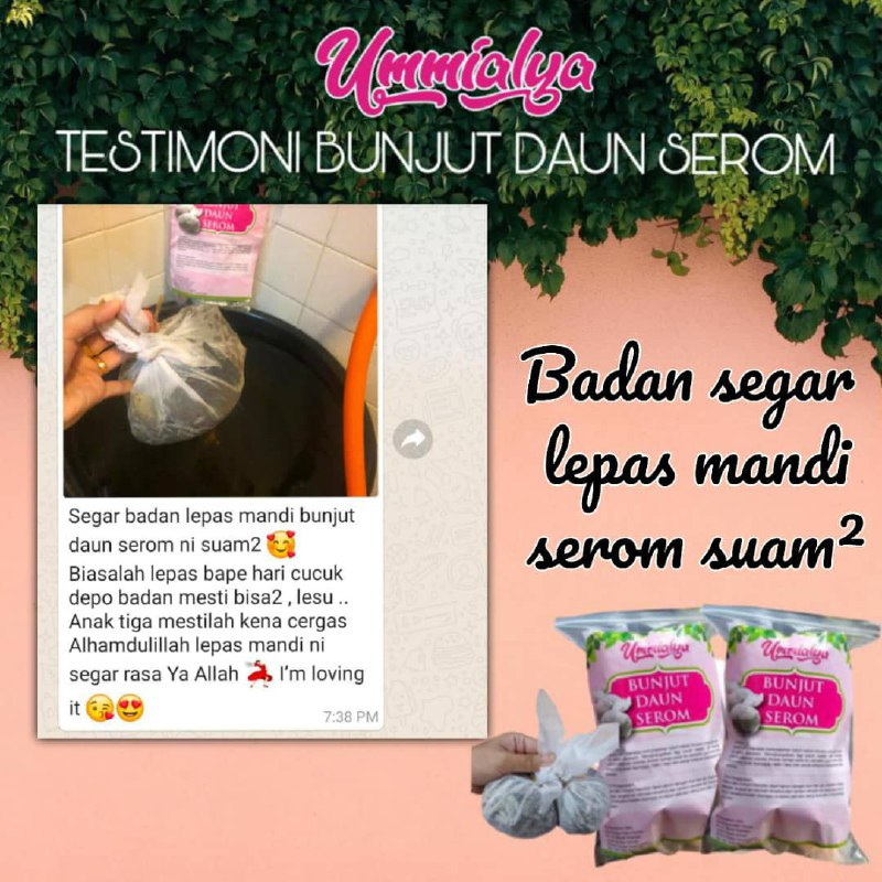 UMMIALYA MANDIAN BUNJUT DAUN SEROM SET PANTANG Daun Serum Set Bersalin ...