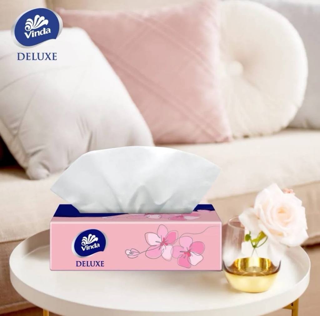 Vinda Deluxe Soft Pack Facial Tissue Large 3ply - (4 x 110's) x 12 ...