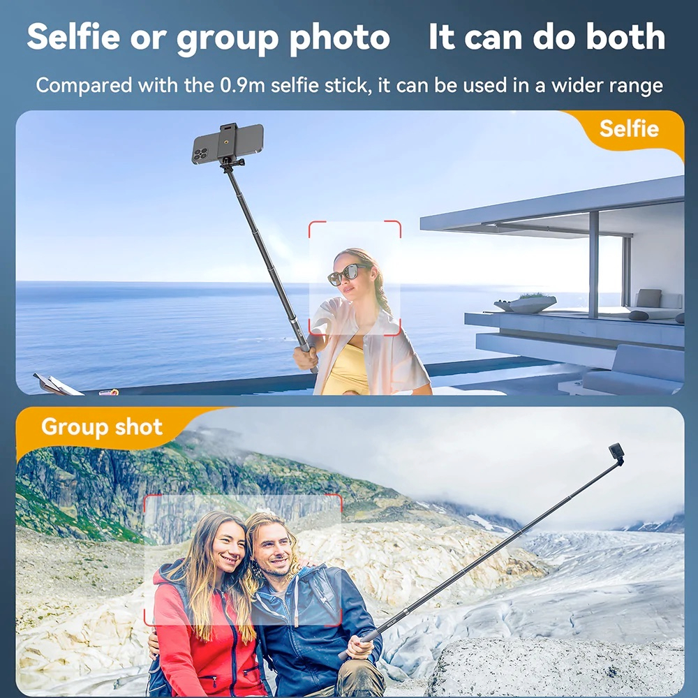 TELESIN 120cm Carbon Fiber Invisible Selfie Stick for Insta360 ONE X3 ...