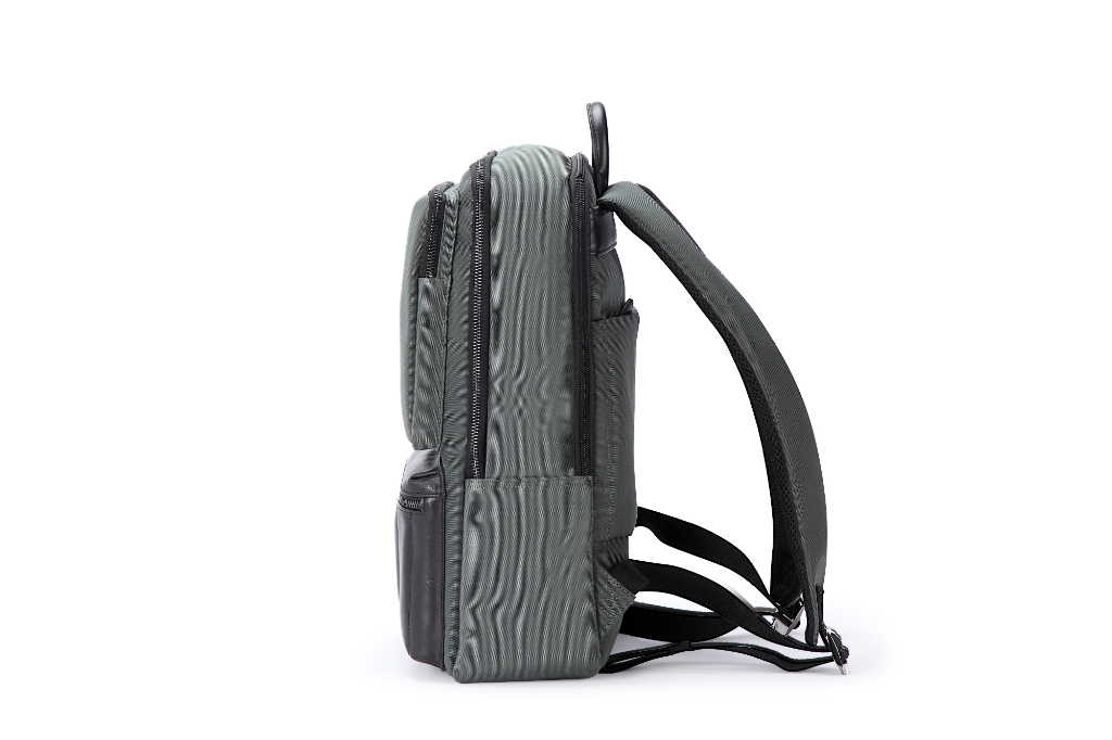 Charles Berkeley GRIFFIN Nylon Lightweight Backpack Genuine Leather Men ...