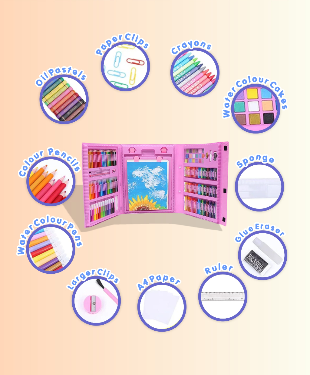 86/208pcs Kids Painting Set Colour Crayon Drawing Art Set for Kids ...