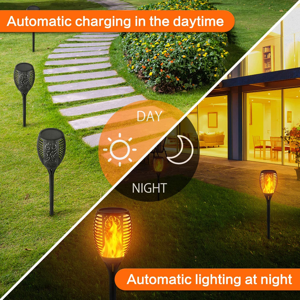 Lampu Pelita Solar LED Waterproof Viral Flickering Flame Torch Fire ...