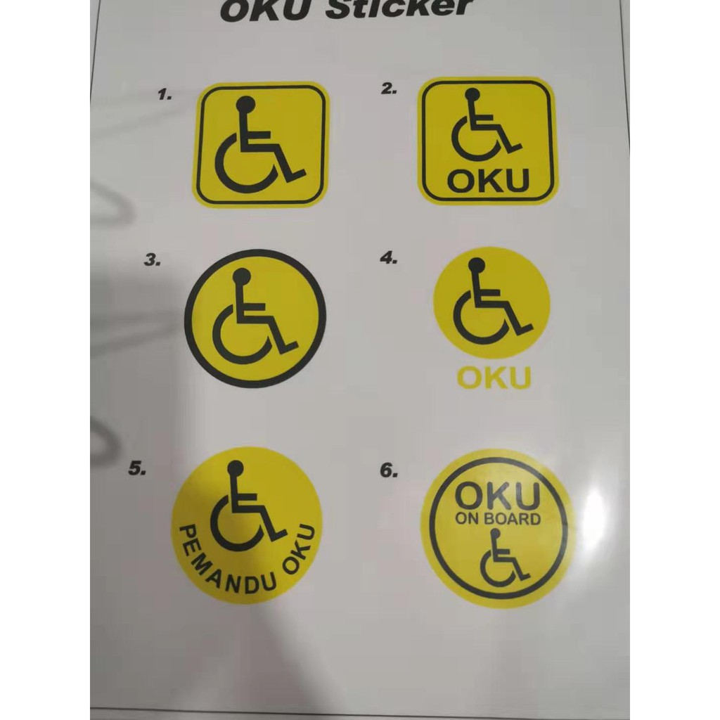 OKU Sticker Car Sign Windscreen Sticker Pelekat Kereta Standard Size ...
