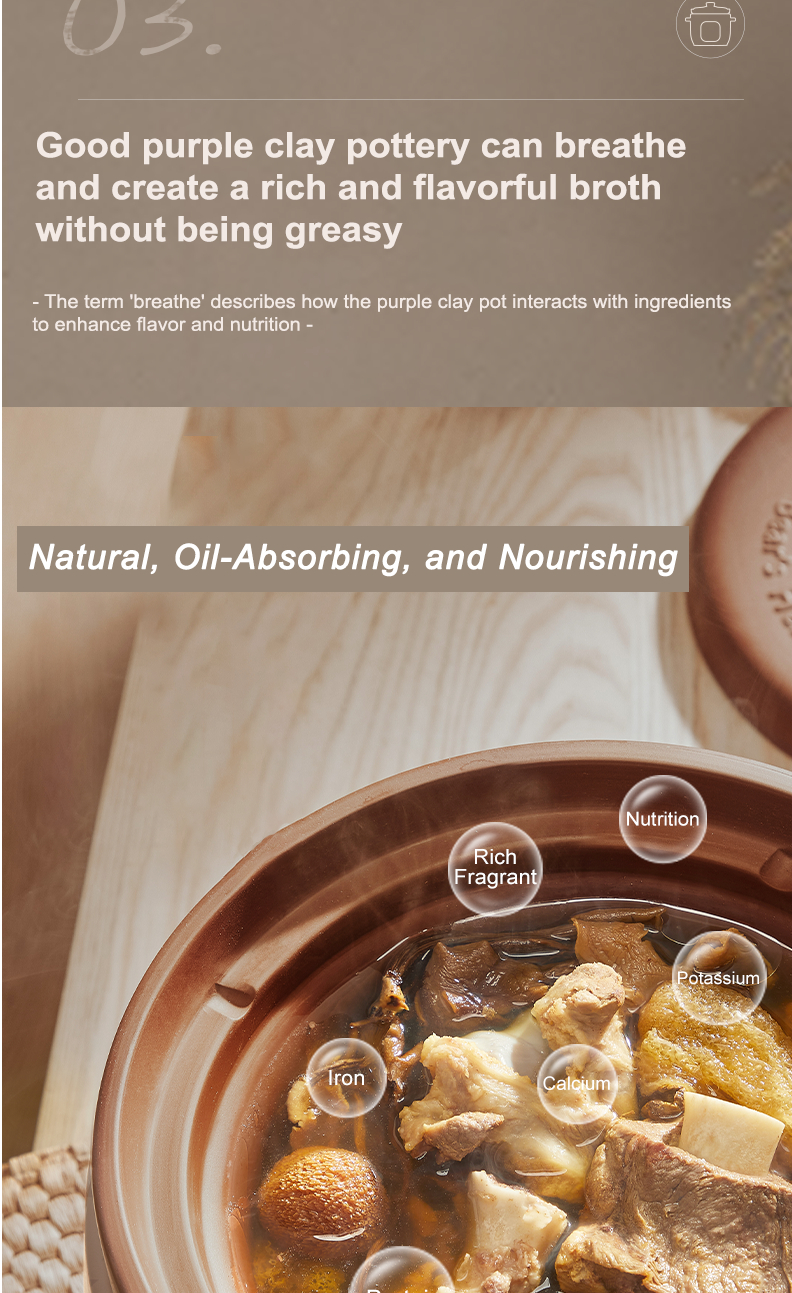 Bear Electric Stew Pot Slow Cooker Purple Clay Pot Soup Pot Porridge ...