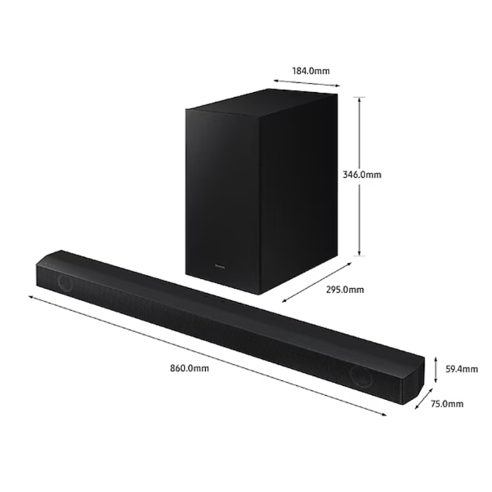 Samsung B550 Soundbar with Wireless Subwoofer / Dolby ATMOS / Tap Sound ...