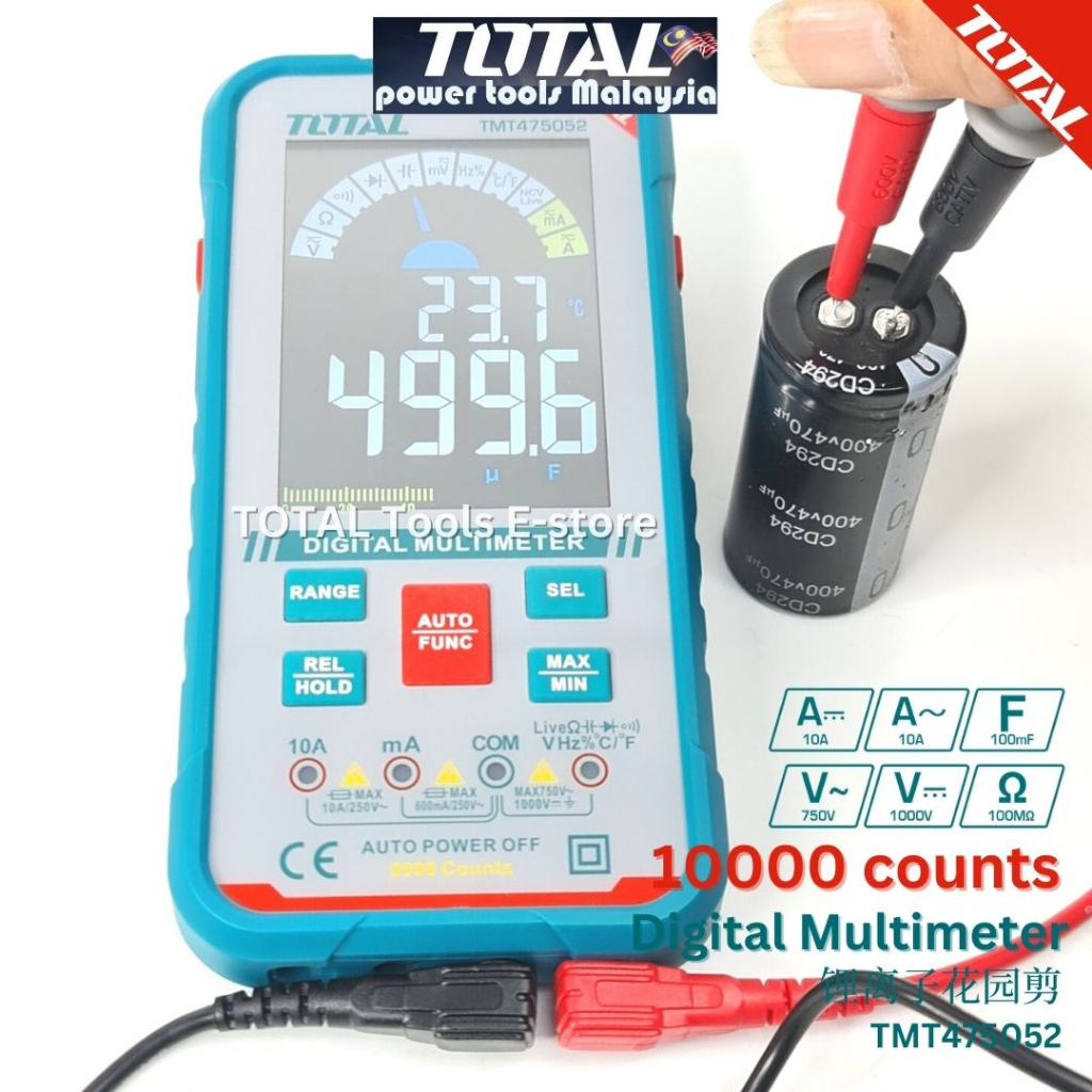 TOTAL Smart (Auto) Digital Multimeter 10000counts CAT.lll 1000v 数字万用表 ...