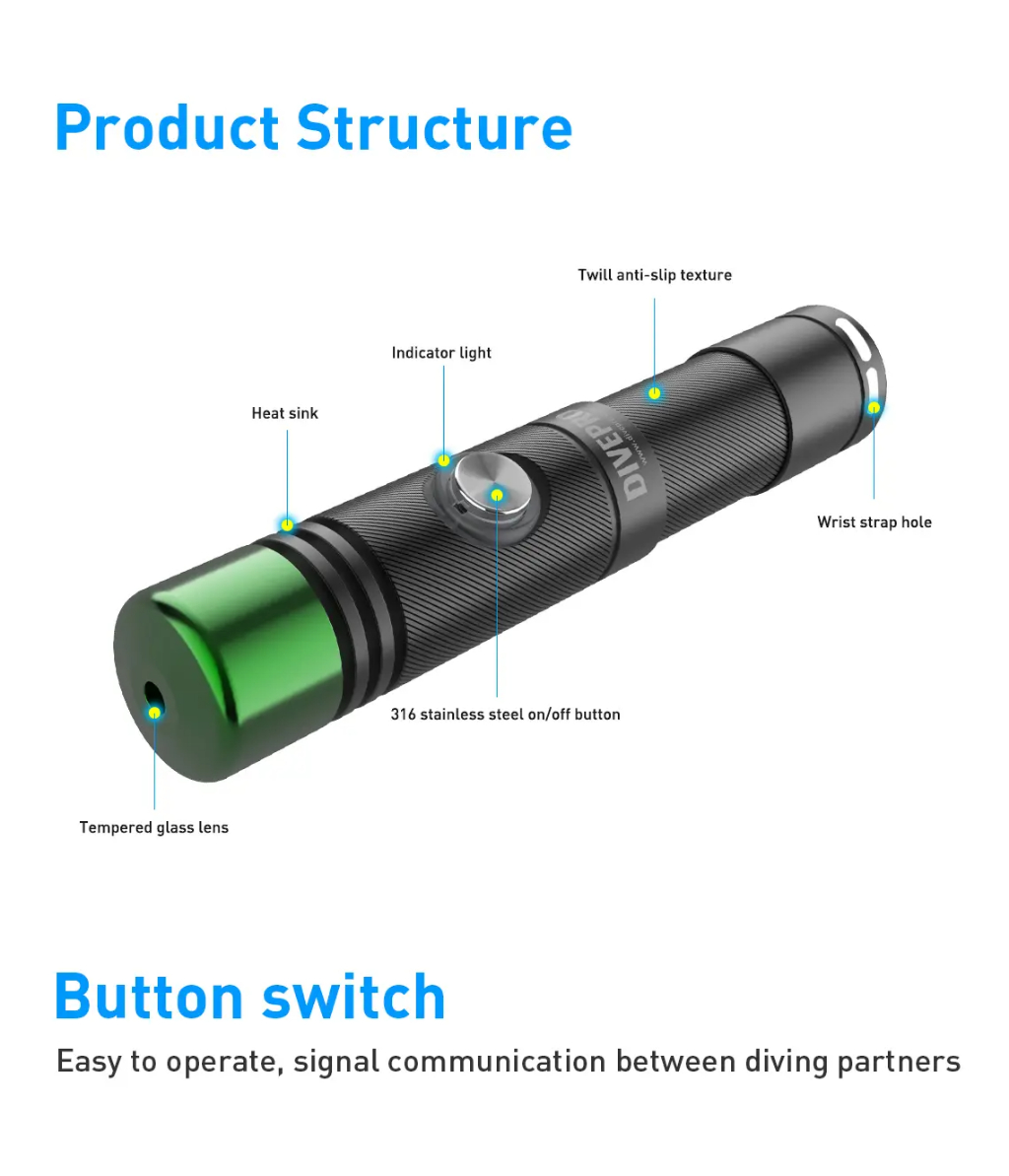 Divepro L6 Underwater Laser Pointer Diving Light Dive Light Dive Torch ...