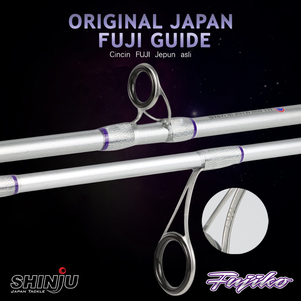 FUJI (5'6"-8'0"ft) Shinju Fujiko Fishing Rod Joran Pancing (Spinning ...