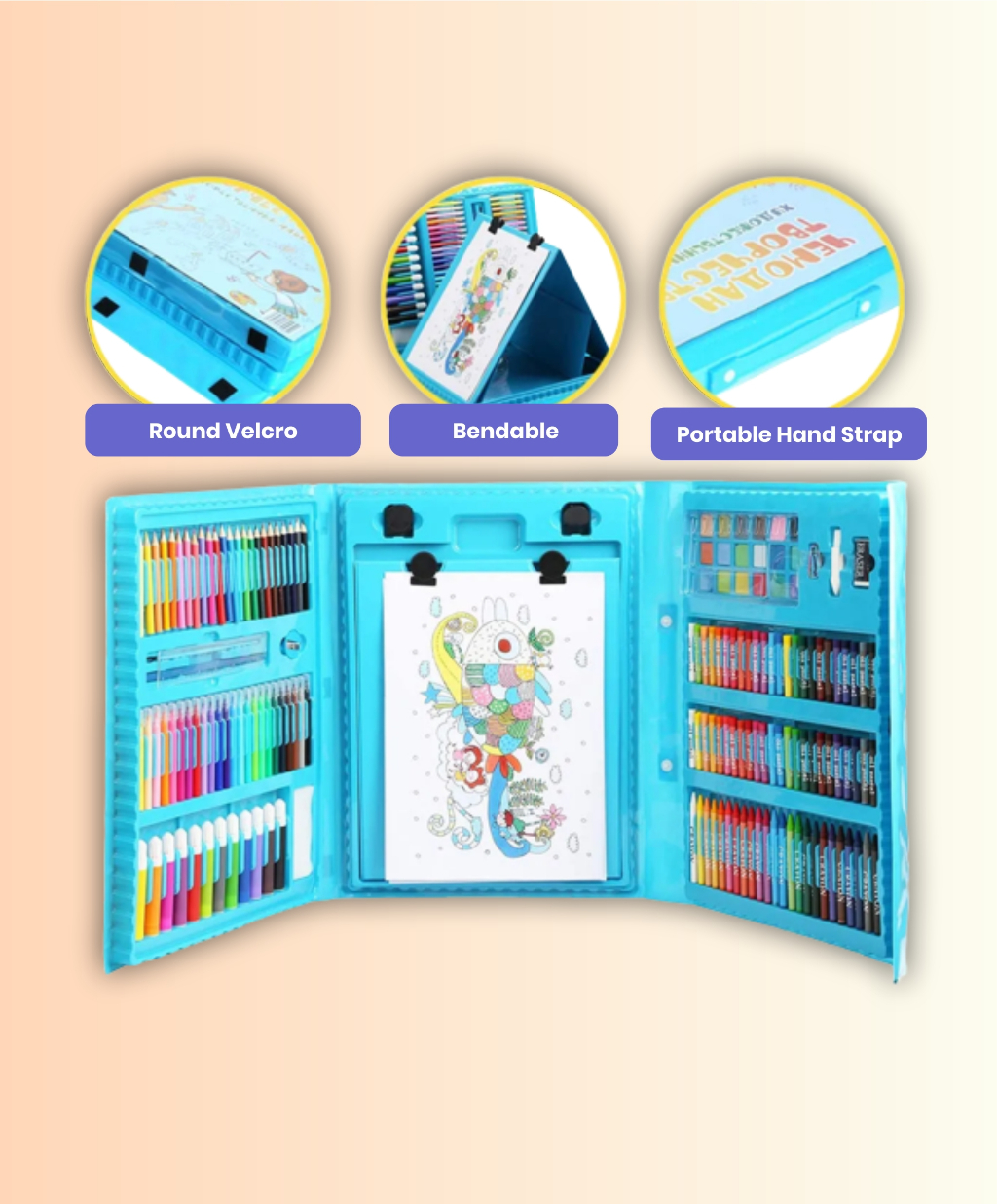 86/208pcs Kids Painting Set Colour Crayon Drawing Art Set for Kids ...